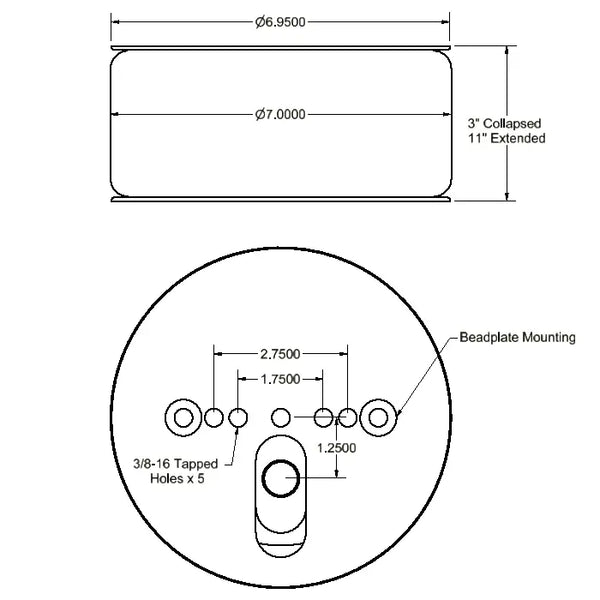 Air House 7 XL Air Spring With Bead Plates – Air Ride Suspension Supplies